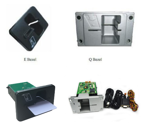 Self service kiosk 3 in 1 RFID IC Magnetic card atm insert card reader ...