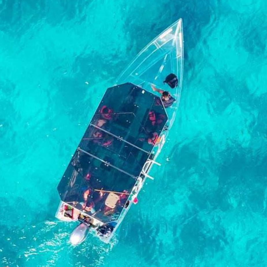 clear kayak whole transparent yacht entire clear boat with motor ...